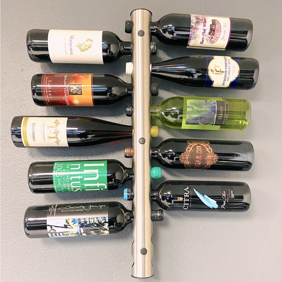 Wall Decor | Wall Mount Metal 12 Wine Bottle Holder Wine Rack Stainless ...